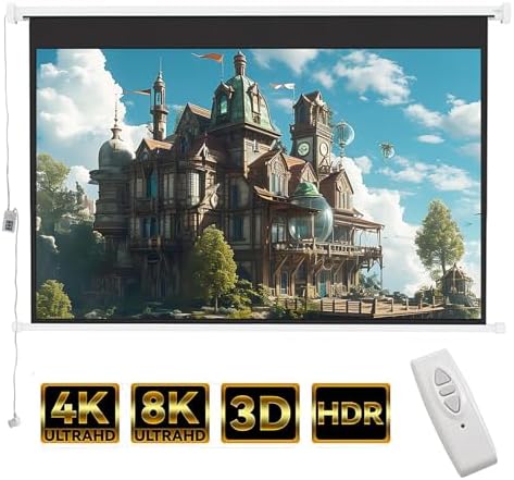 INMOZATA Electric Projector Screen 100 inch/221x124cm Motorised ...