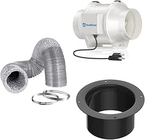 Amazon.com: Hon&Guan 5 Inch Duct 5 Feet Dryer Vent Hose with 2 Clamps ...