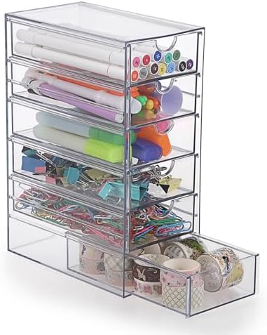 Amazon.com: 3-Pack Stackable Acrylic Storage Drawers, Desk Organizer ...