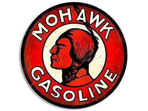 Buy Magnet 4x4 inch Round Vintage Mohawk Logo Sticker (Rat Rod car Old ...