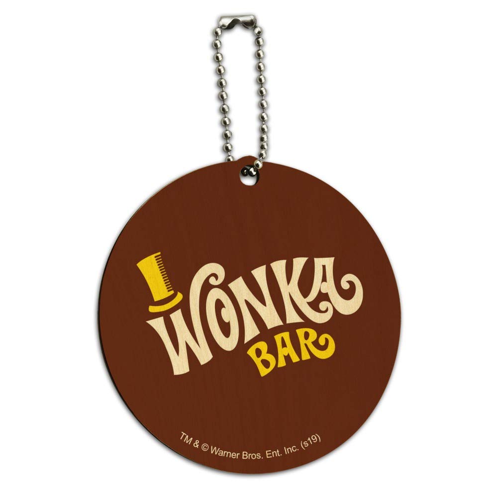 Willy Wonka Wonka Bar Logo Round Wood Luggage Id Tag | Desertcart UAE
