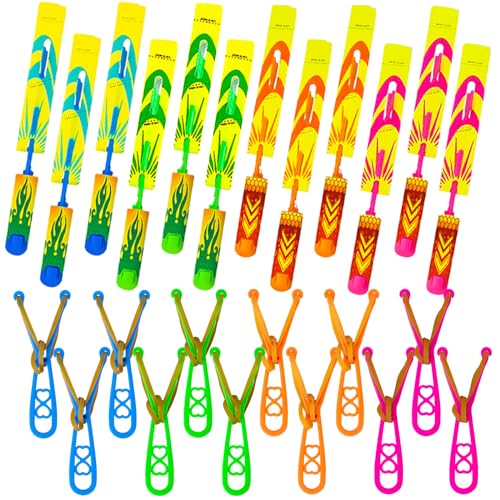 Sling Shot Balls Flying LED Light Up Slingshot Umbrella Helicopter Toy ...