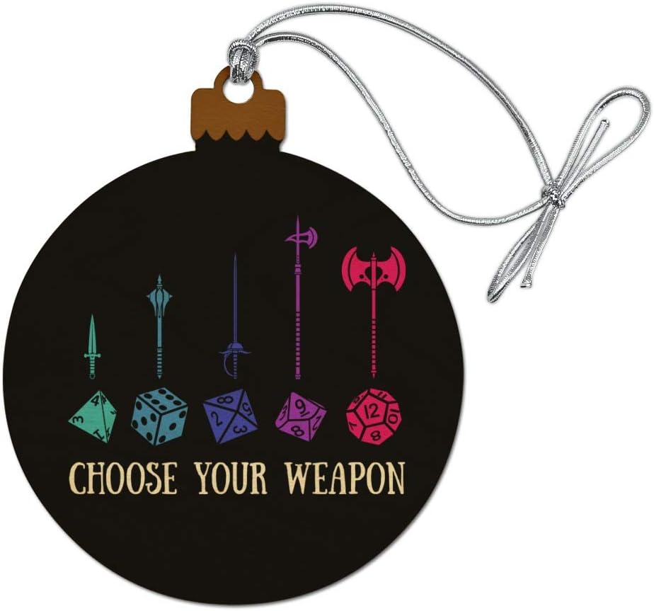 Amazon.com: GRAPHICS & MORE Choose Your Weapon Dungeon RPG Dice Wood ...