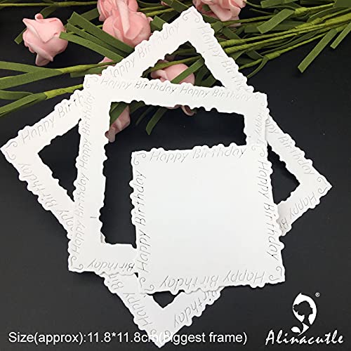 Snapklik.com : Alinacutle 3/PK-Suqare,Happy Birthday Border Nesting Frame Die Cut, Card ...