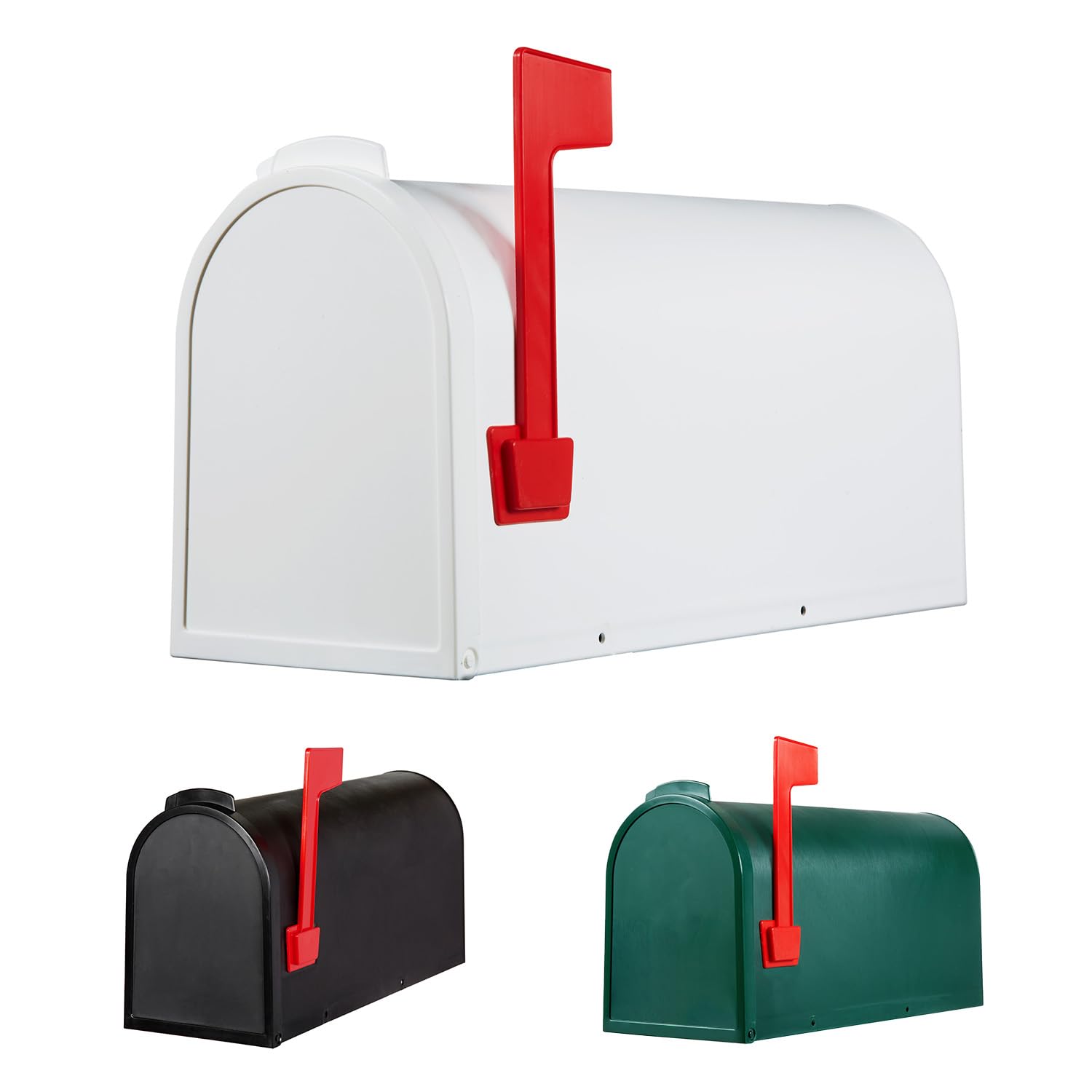 Amazon.com: Plastic Rural Curbside Post Mount Mailbox - Weatherproof ...