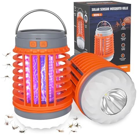 Amazon.com : Solar Bug Zapper Outdoor Waterproof, Portable Mosquito ...