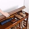 GGFHH Shoe Bench Rack 2 Tier Shoe Organizer with Padded Cushion Seat ...