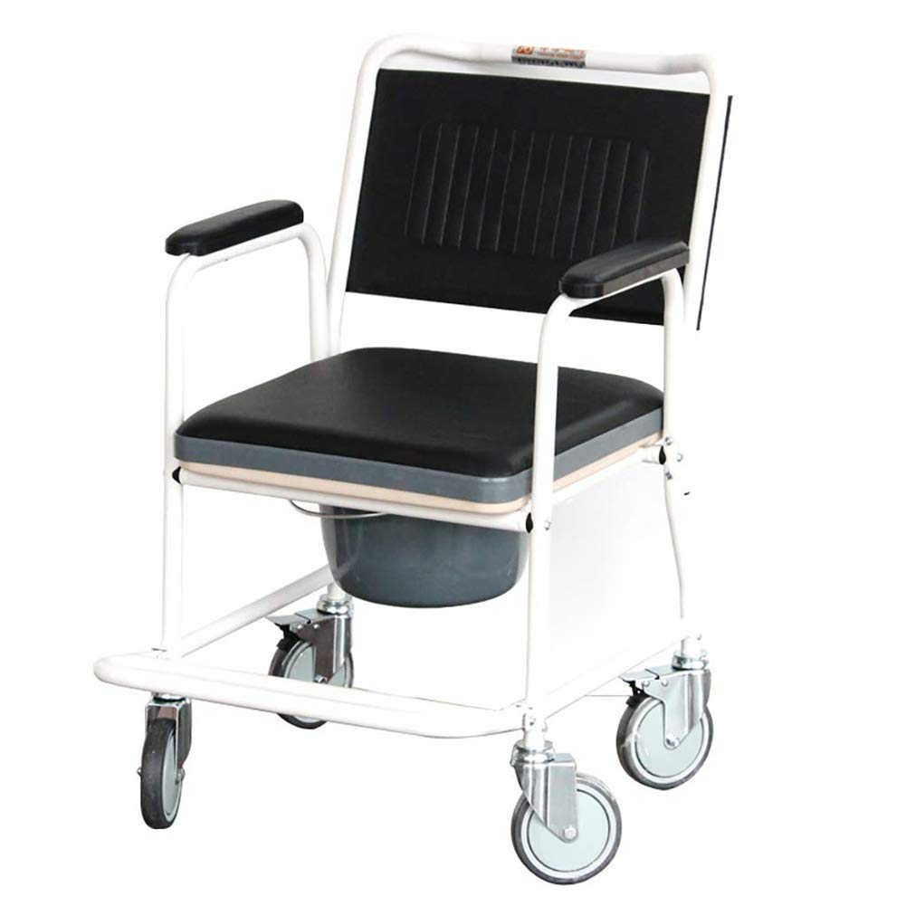 Buy Wheeled Commode Chair Padded Bathing Chair Toilet Chair with Padded ...