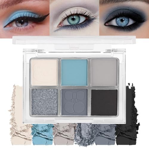 Amazon.com : 6 Colors Glitter Matte Eyeshadow Palette, Light White Sky ...