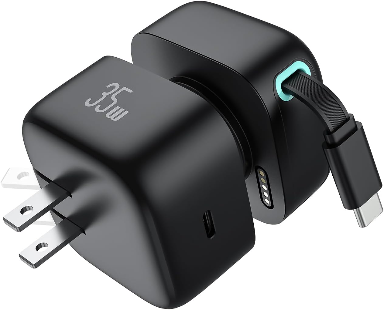 Amazon.com: Retractable Wall Charger, 35W PD Fast Charger Block with ...