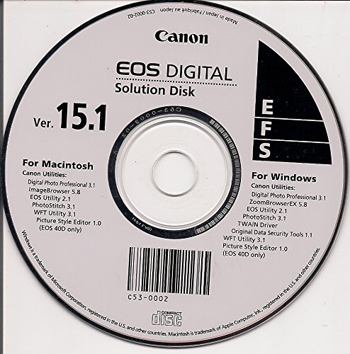Canon EOS Digital Solution Disk Ver. 15.1: CaNon: Amazon.com: Books