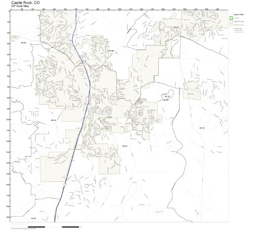 Amazon.com : ZIP Code Wall Map of Castle Rock, CO ZIP Code Map Not ...