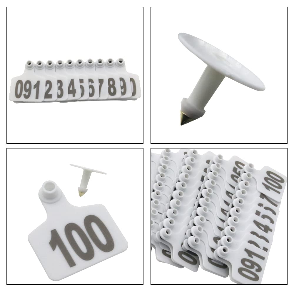 Snapklik.com : Cattle Ear Tags 001-100 Number Plastic Livestock Animal ...