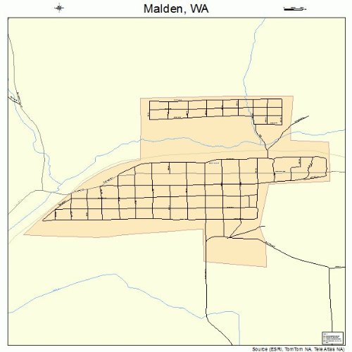 Amazon.com : Large Street & Road Map of Malden, Washington WA - Printed ...