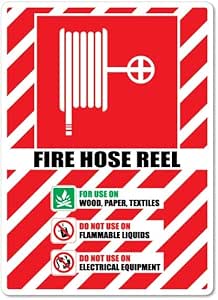 Amazon.com : Fire – Fire Hose Reel - Safety Sign Metal Sign 8 x 12 ...