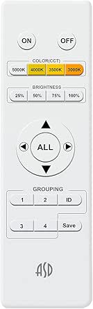 ASD Remote Control for Color Changing Adjustable LED Panel Commercial ...