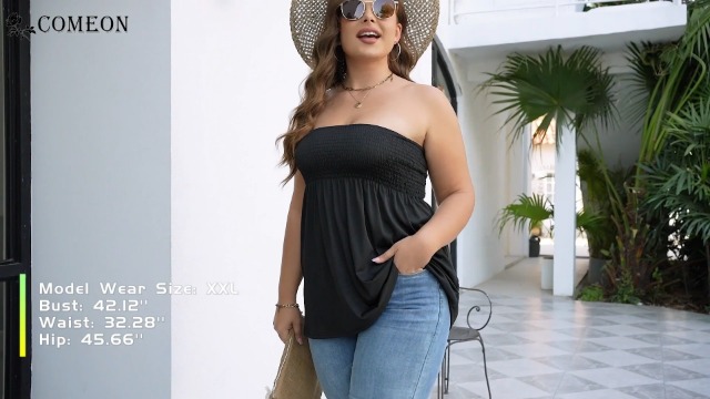 Watch plus size strapless tops for women on Amazon Live