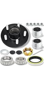 Amazon.com: 1 Set Trailer Hub Kit 5 Bolt 4.5 for 3500 lb Trailer Axle ...