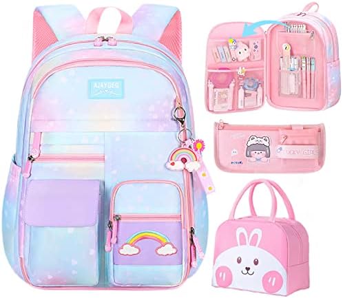 Amazon.com | IHZZ Kawaii Backpack, Pink Backpack for Girls, Kid Starry Rainbow Bookbag, Cute ...