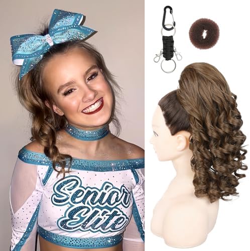 Amazon.com : SEIKEA Cheer Ponytail Hair Piece, 12" Mocha Melt Curly ...