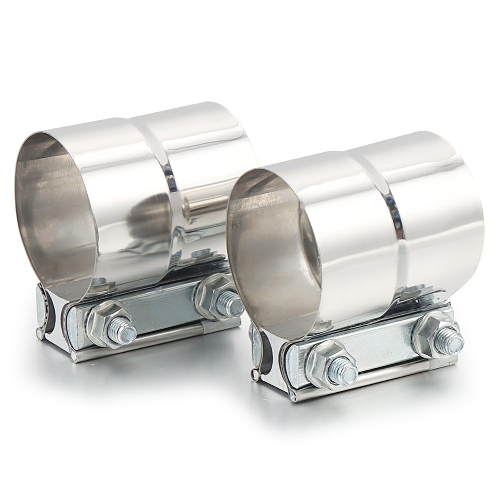 Snapklik.com : LCGP 2.5 In Exhaust Clamp, 2 Pcs Lap Joint Band Clamp