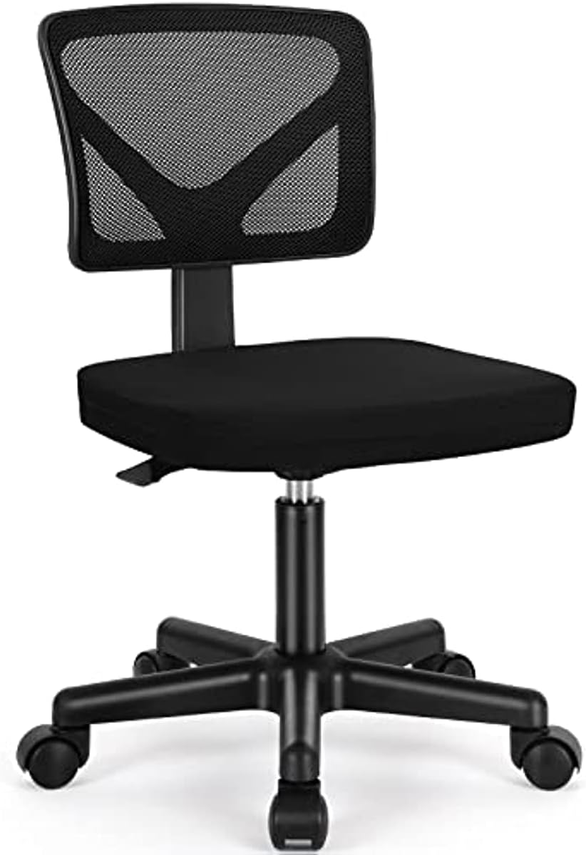 Amazon.com: Armless Small Home Office Desk Chair, Ergonomic Low Back ...