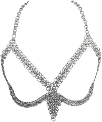 medieval armour Chainmail Bra Silver at Amazon Women’s Clothing store