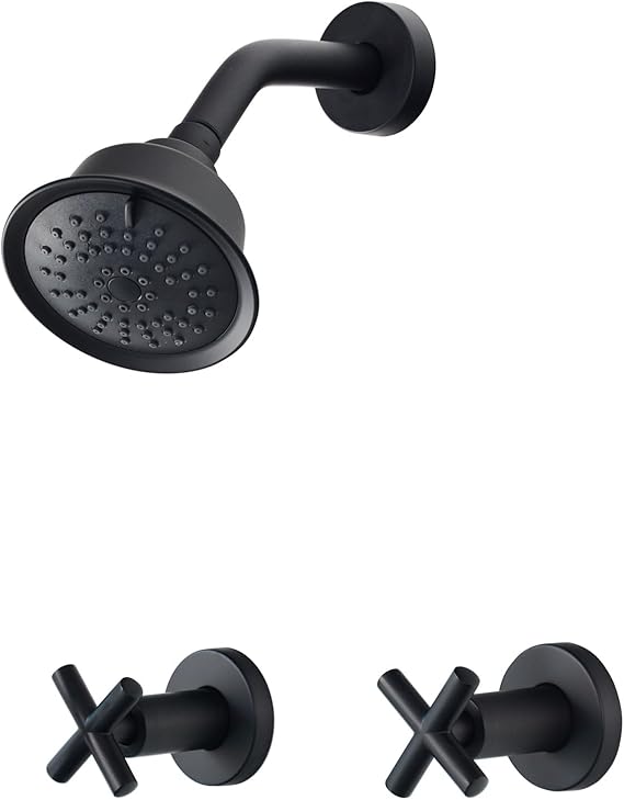 KAPHOME 2 Handle Shower Faucet,Wall Mounted Two Handles Shower Faucet ...