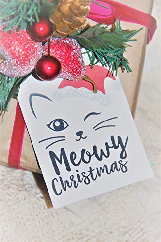 Amazon.com: 6 Gift Tags - Meowy Christmas - Cat Lover Christmas Gift ...