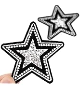 Amazon.com: 35 Pcs Sequin Iron on Letters Black and Silver Letter ...