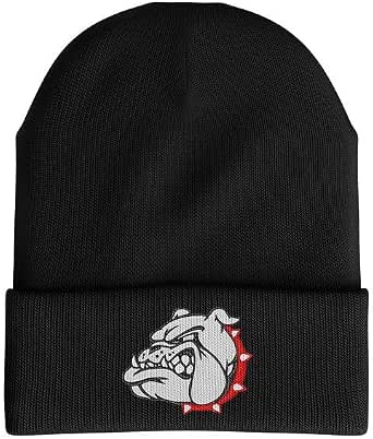 Bulldog Beanie Hat for Men, Funny Bulldog Head Dog Embroidered Hat ...