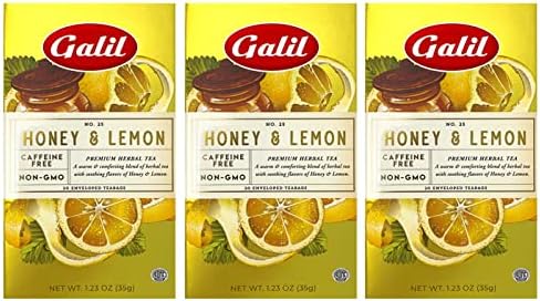 Amazon.com : Galil Honey and Lemon Tea Pack of 3 – Caffeine-Free Herbal ...