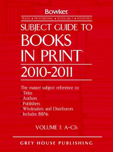 Subject Guide to Books in Print 2010-2011 (Six Volumes): Rr Bowker Llc ...
