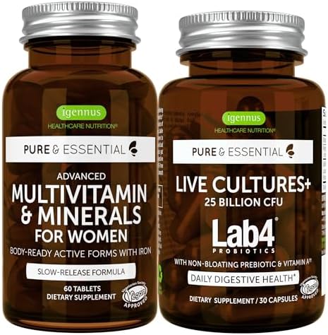 Amazon.com: Multivitamin & Minerals for Women + Live Cultures+ Lab4 ...