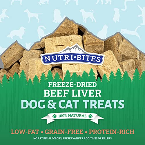 Nutri Bites Freeze Dried Liver Treats for Dogs & Cats - High-Protein ...