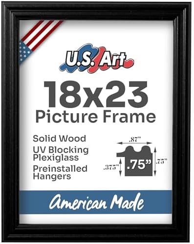 Amazon.com - Craig Frames 18x23 Black Picture Frame, 0.825" Wood Grain ...