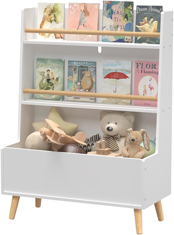 Amazon.com: UTEX Kids Book Rack and Toy Storage, Kids Bookshelf with ...