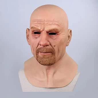 Amazon.com: Realistic Bald Old Man Mask,Man Mask Adult Halloween ...