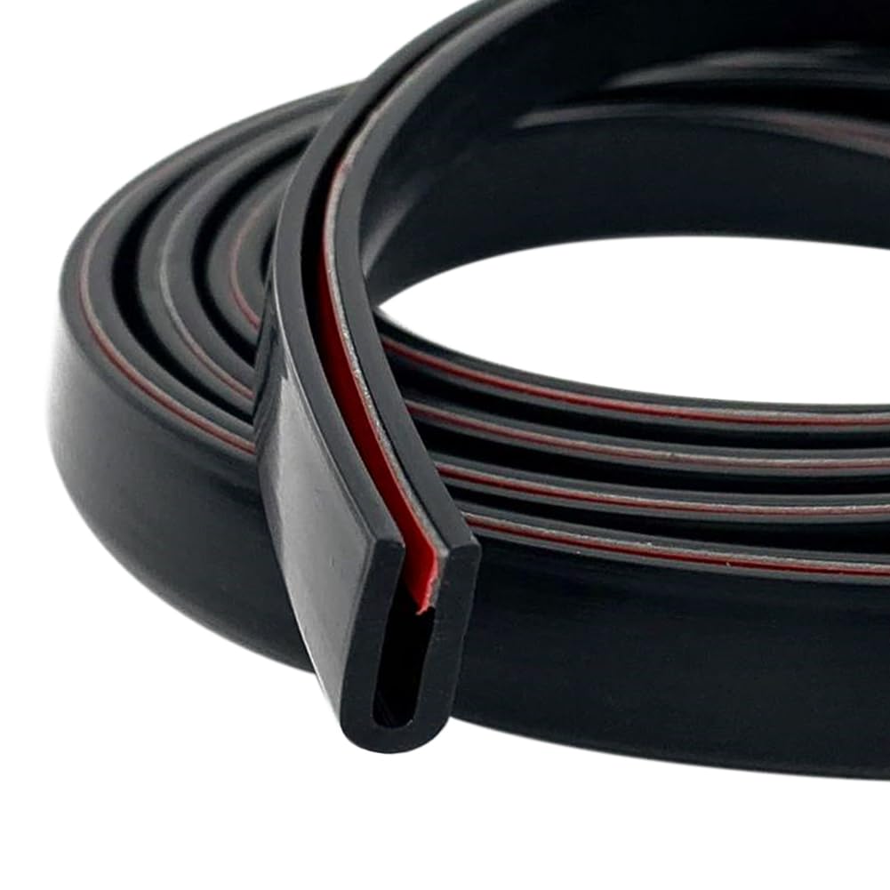 Tintvent Rubber Edge Trim Black, U Channel Rubber Seal Strip with Self ...