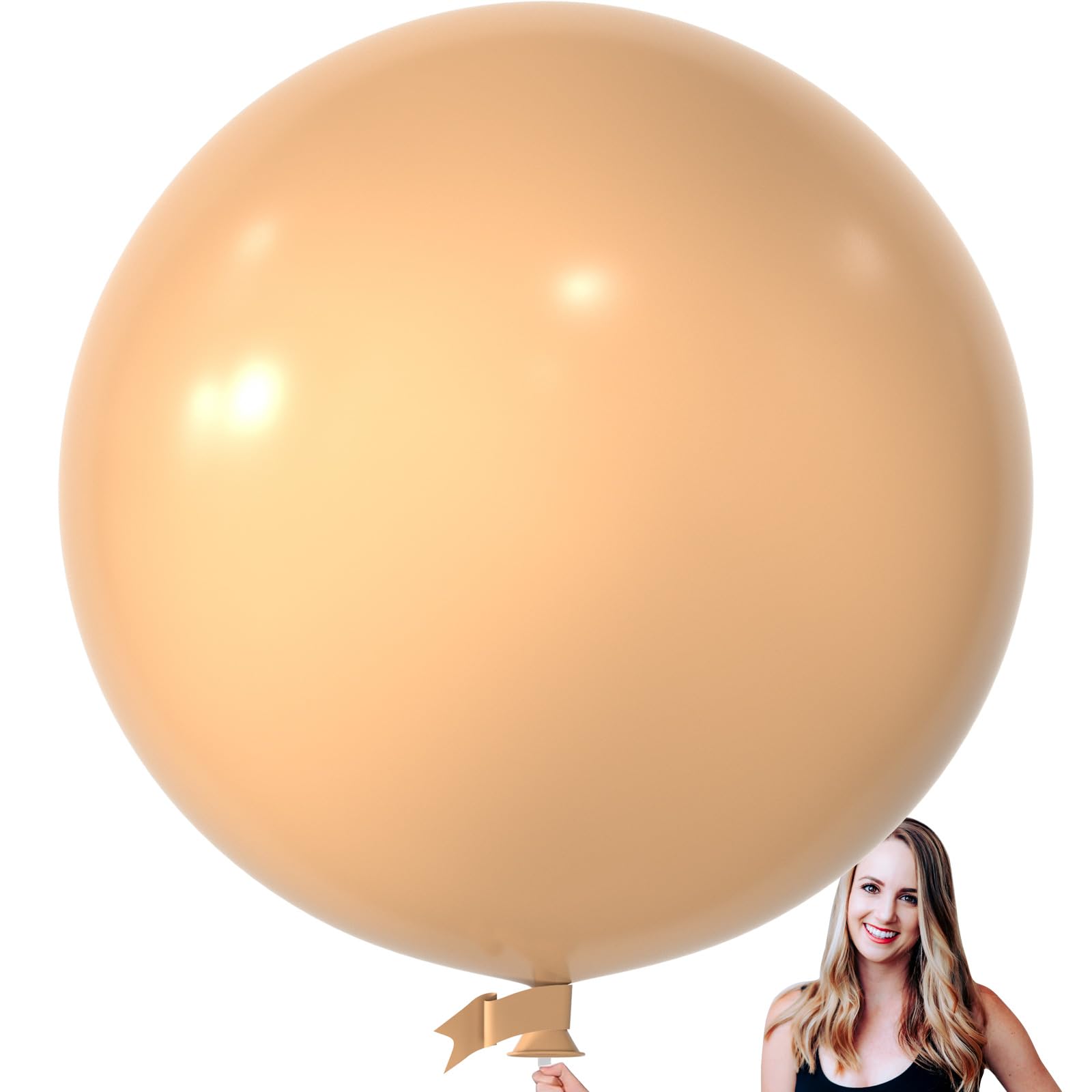Amazon.com: KALOR 36 Inch Giant Beige Balloons, 6 Pack Large Round ...