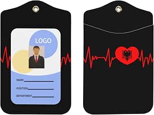 Amazon.com : Albanian Heartbeat I Love Albania Heart Flag Leather Id ...