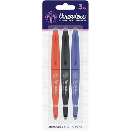 Threaders Erasable Sewing Marker Pens-Pack of 3, Including Blue, Red ...