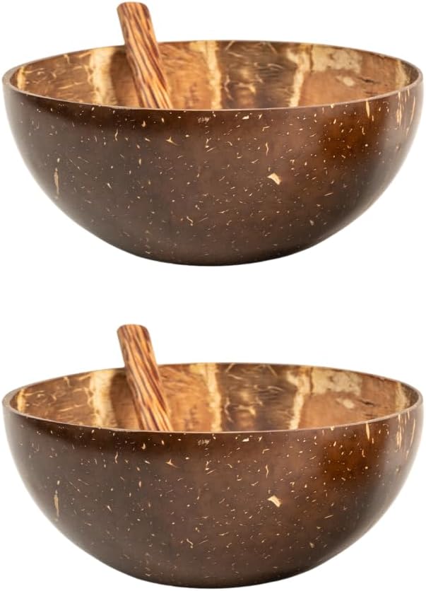 Buy Thenga Natural Oval Coconut Shell Bowls - Set of 10, 150 ML ...
