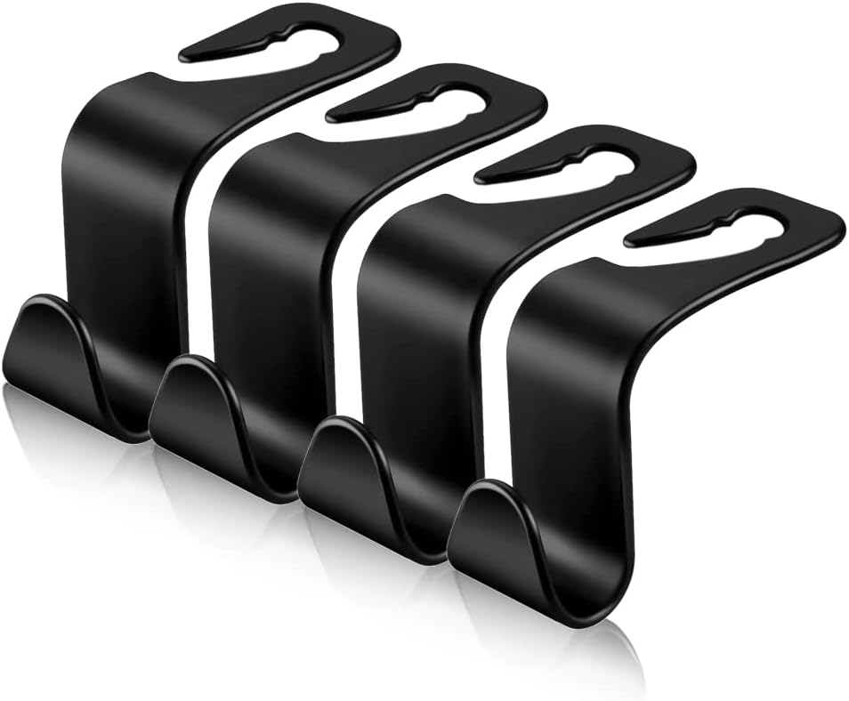 Amazon.com: J46 Universal Car Seat Headrest Hooks - 4-Pack, Black S ...