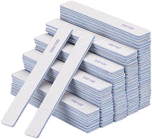 Amazon.com : 50pcs 100/100 Grit Nail Files Acrylic Nails Emery Boards ...