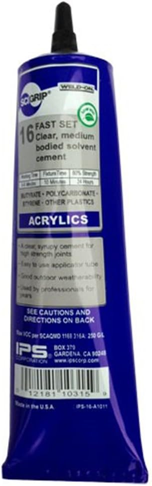 Amazon.com: IPS Weld-On 16 Acrylic Plastic Cement, 5 oz Tube ...