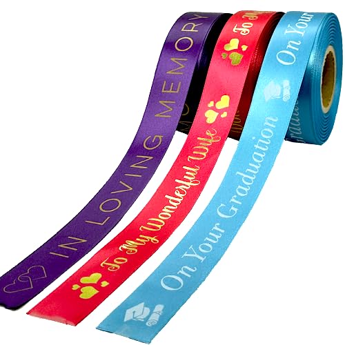 Personalised Ribbon 25mm, Custom Printed Ribbon, Various Lengths ...