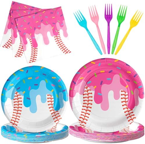 Amazon.com: Willinglong 100 Pcs Baseball Ice Cream Drip Party Supplies ...
