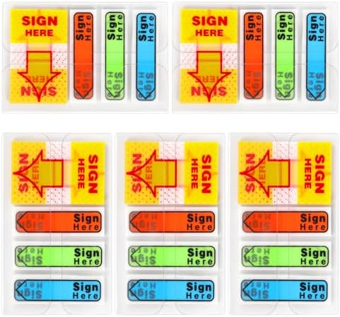 Amazon.com : 500pcs Sign Here Tabs, Arrow Labels Stickers Adhesive Sign ...
