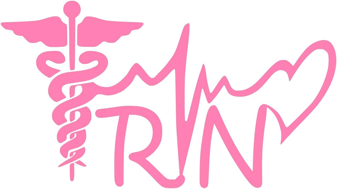 Amazon.com - Pnk 5.5in. Registered Nurse - RN Caduceus Lifeline Heart ...